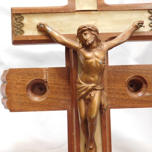 Vintage | Accents | Vintage Last Rites Wooden Crucifix Cross | Poshmark